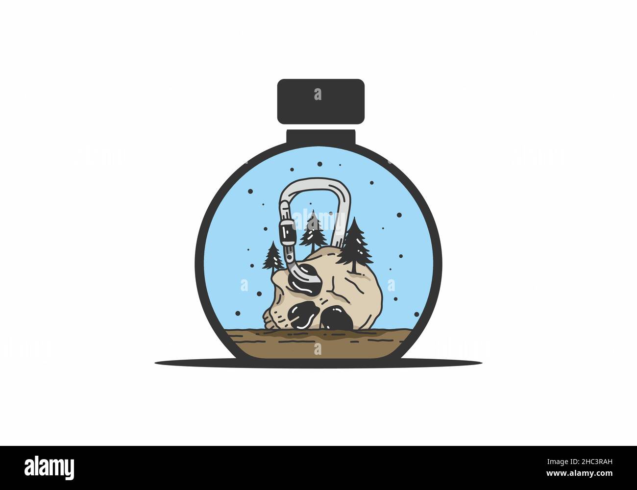 skull head hanging on carabiner design Stock Vector Image & Art - Alamy