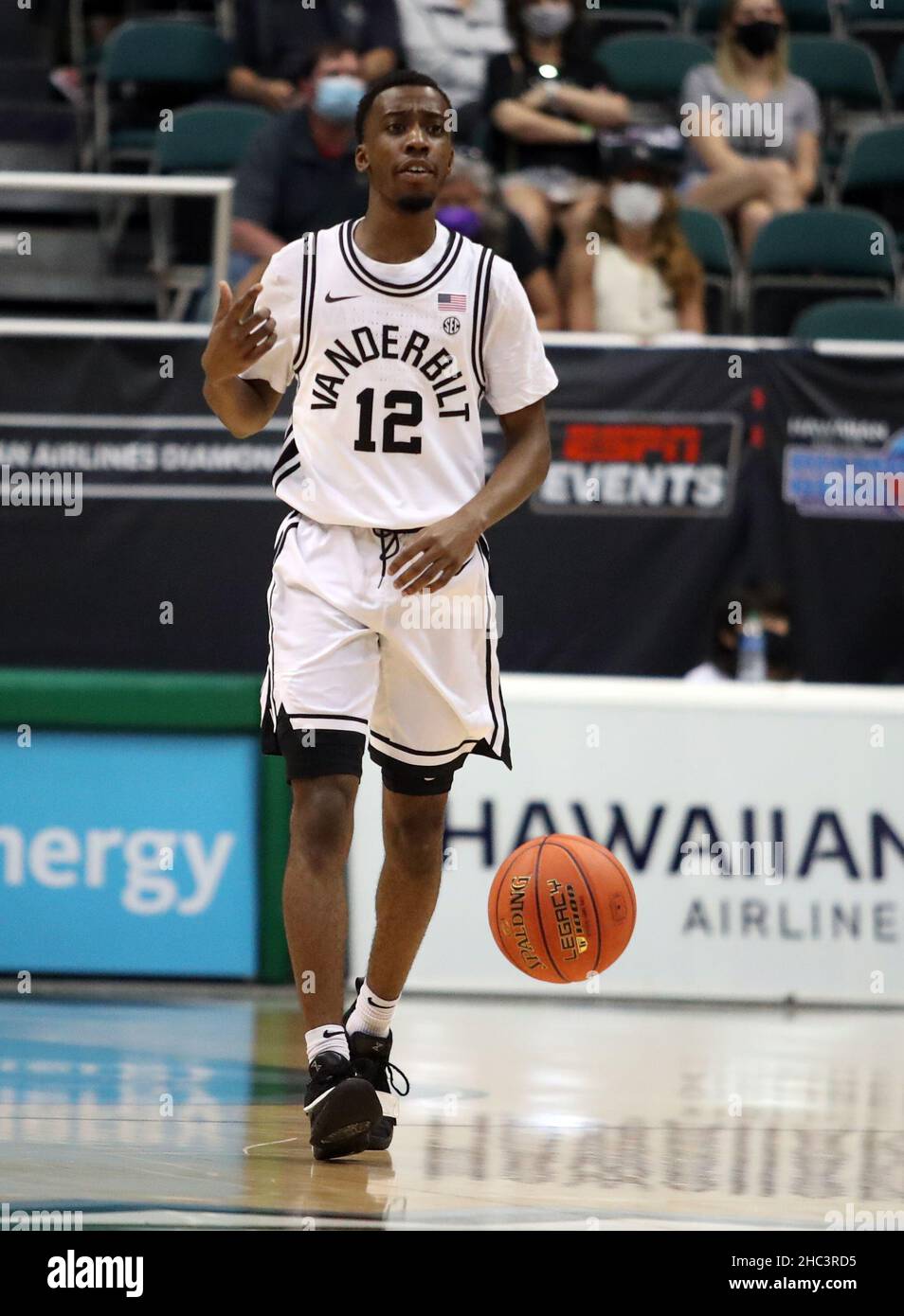 December 23, 2021 - Vanderbilt Commodores guard Trey Thomas #12 brings ...