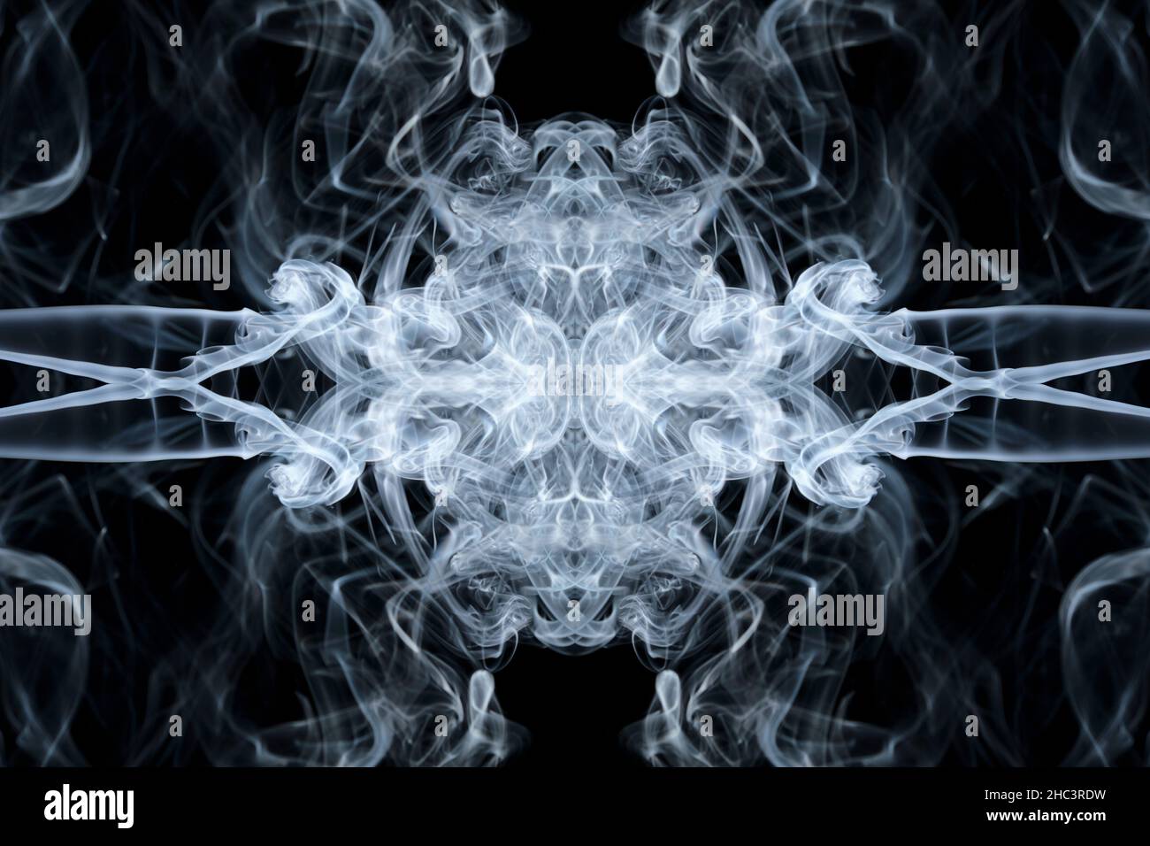 Abstract curls and clouds of smoke forming fantastic silhouettes Stock ...