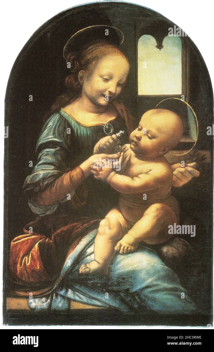 Benois madonna by leonardo da vinci hi-res stock photography and images - Alamy