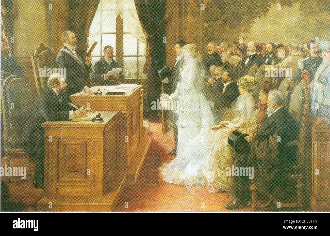 Un mariage bourgeois. Peinture d'Henri Gervex. Paris. Mairie du XIX e ...