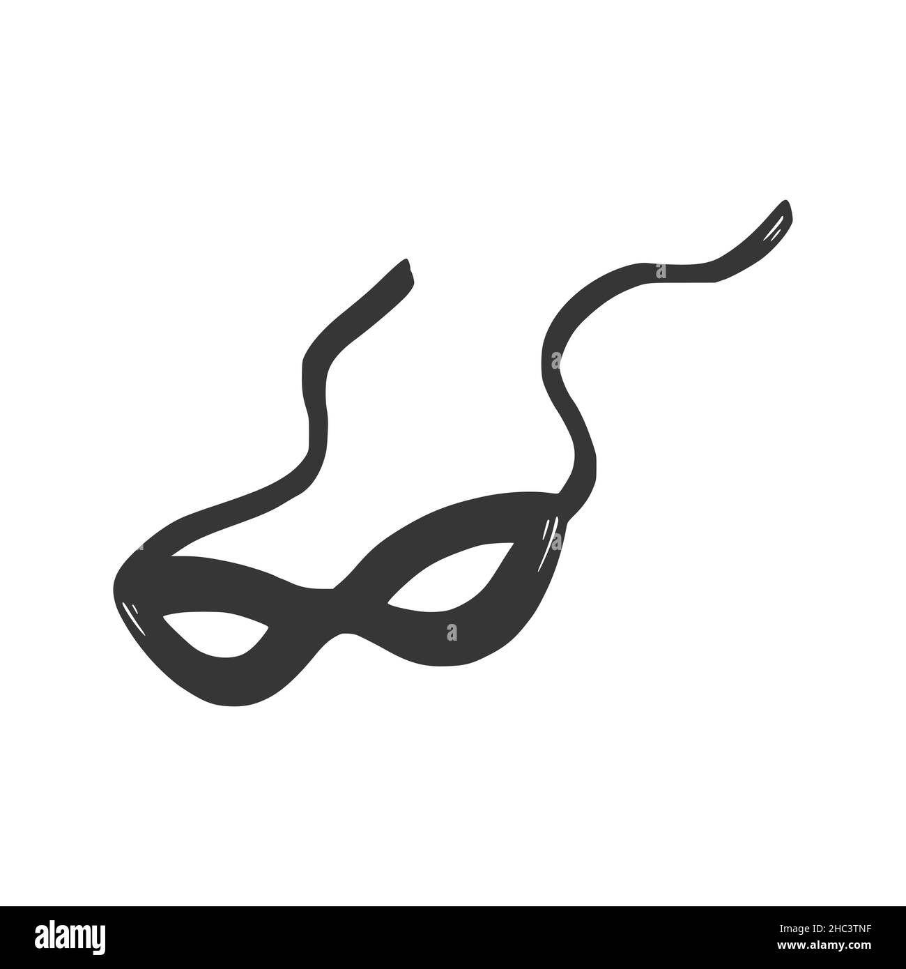 Thief mask, superhero mask. Hand drawn doodle sketch style. Drawing ...