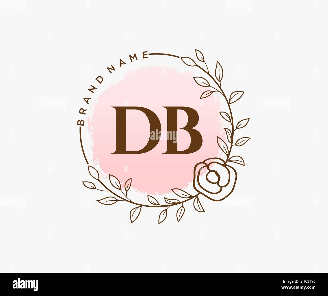 DB feminine logo. Usable for Nature, Salon, Spa, Cosmetic and Beauty ...