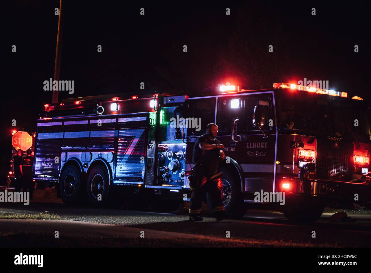 Fire engine at night hi-res stock photography and images - Alamy