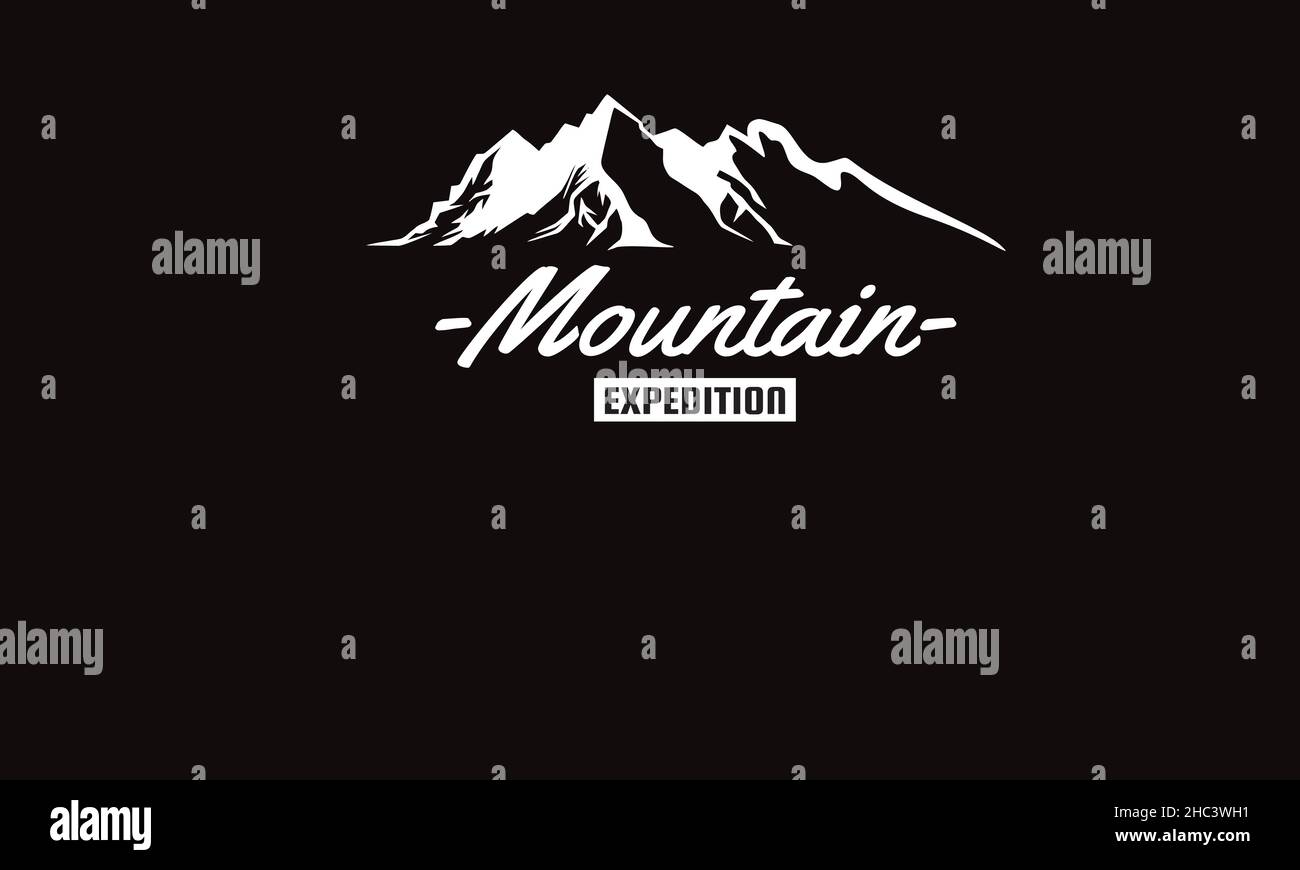 mountain expedition adventure outdoor monogram text vector template ...