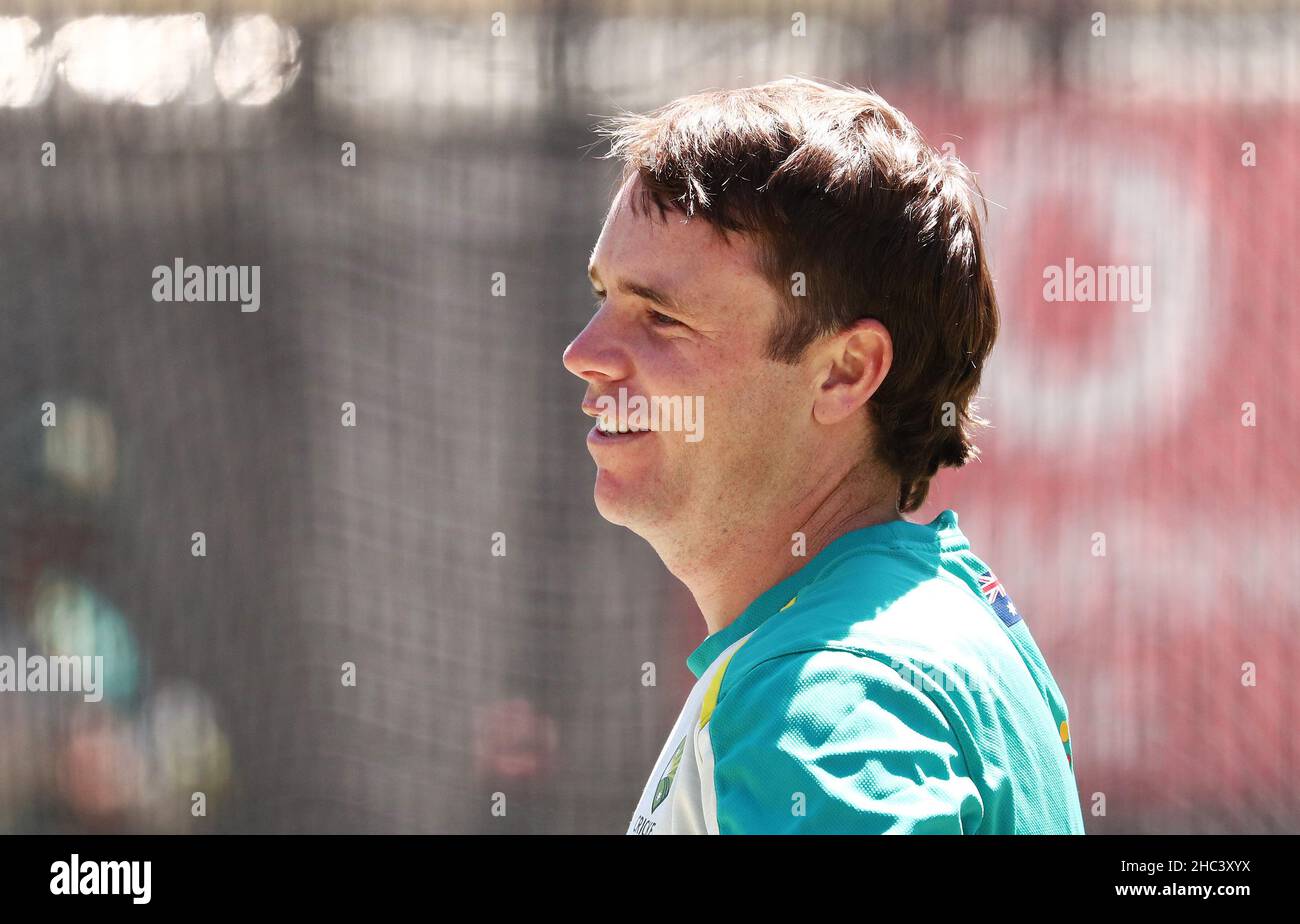 Australia's Marcus Harris during a nets session at the Melbourne ...