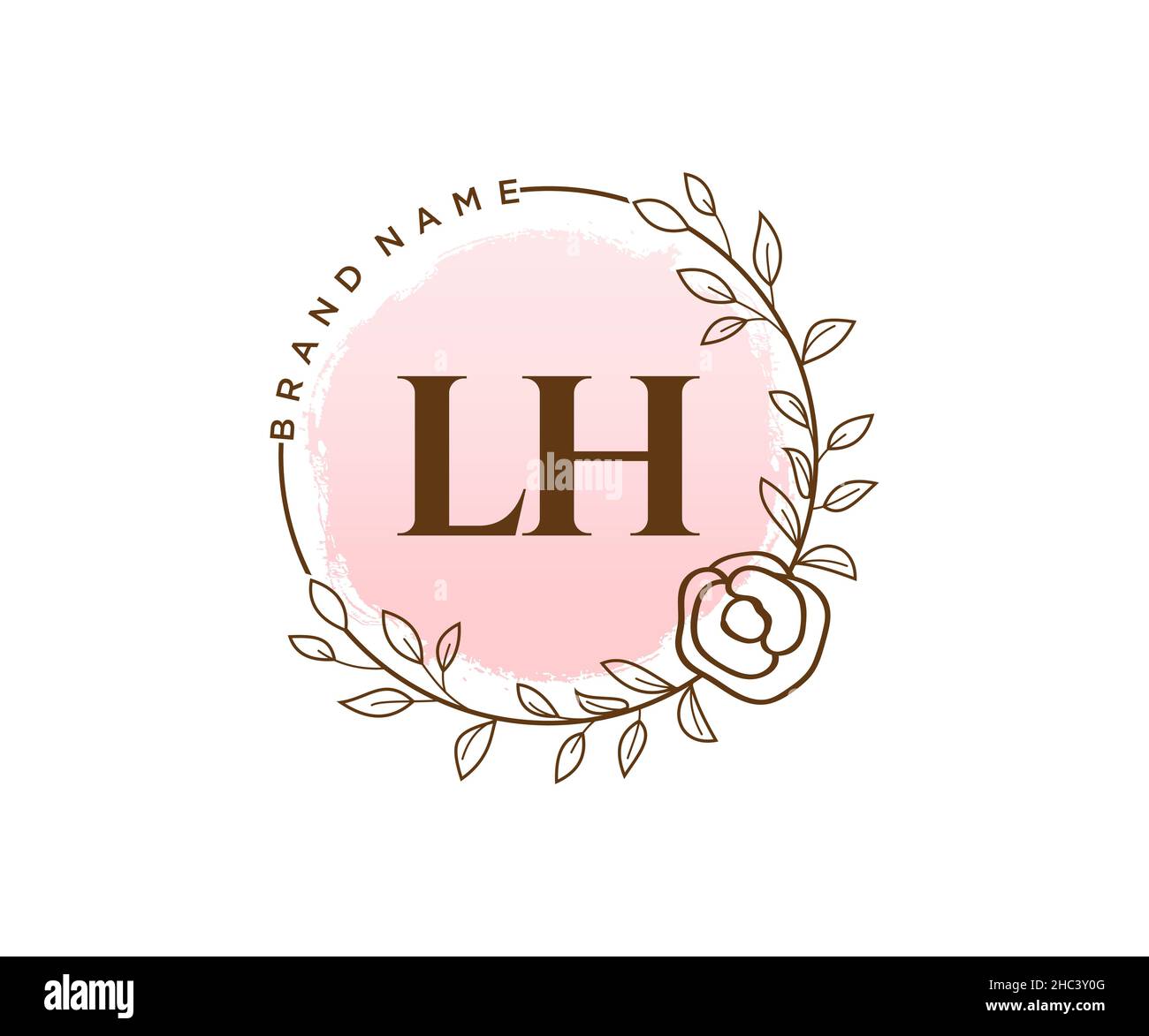 LH feminine logo. Usable for Nature, Salon, Spa, Cosmetic and Beauty Logos. Flat Vector Logo ...