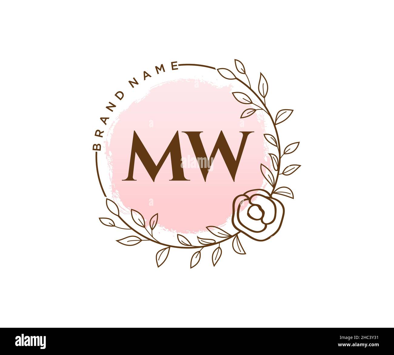 MW feminine logo. Usable for Nature, Salon, Spa, Cosmetic and Beauty ...