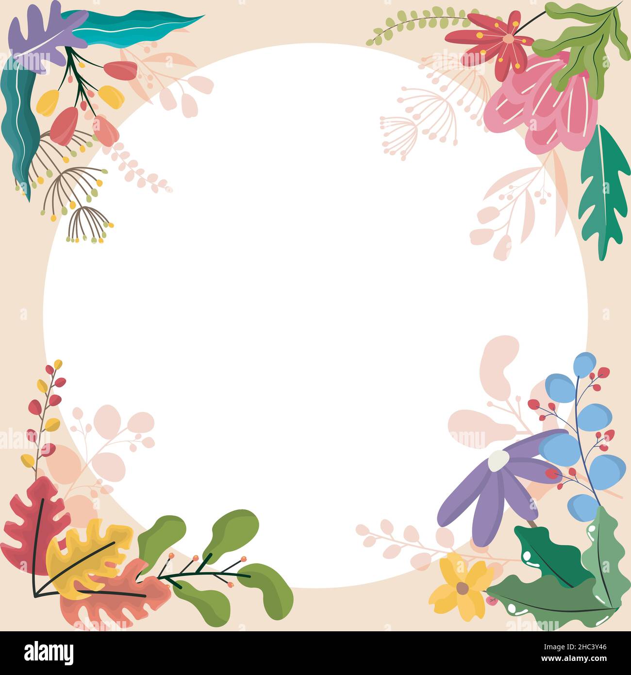 Flat Flower Frame Banner Vector Abstract Background Stock, 44% OFF