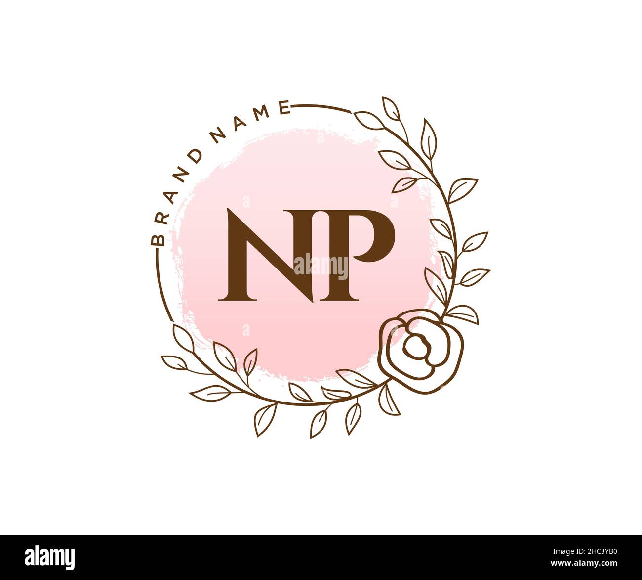 NP feminine logo. Usable for Nature, Salon, Spa, Cosmetic and Beauty Logos. Flat Vector Logo ...