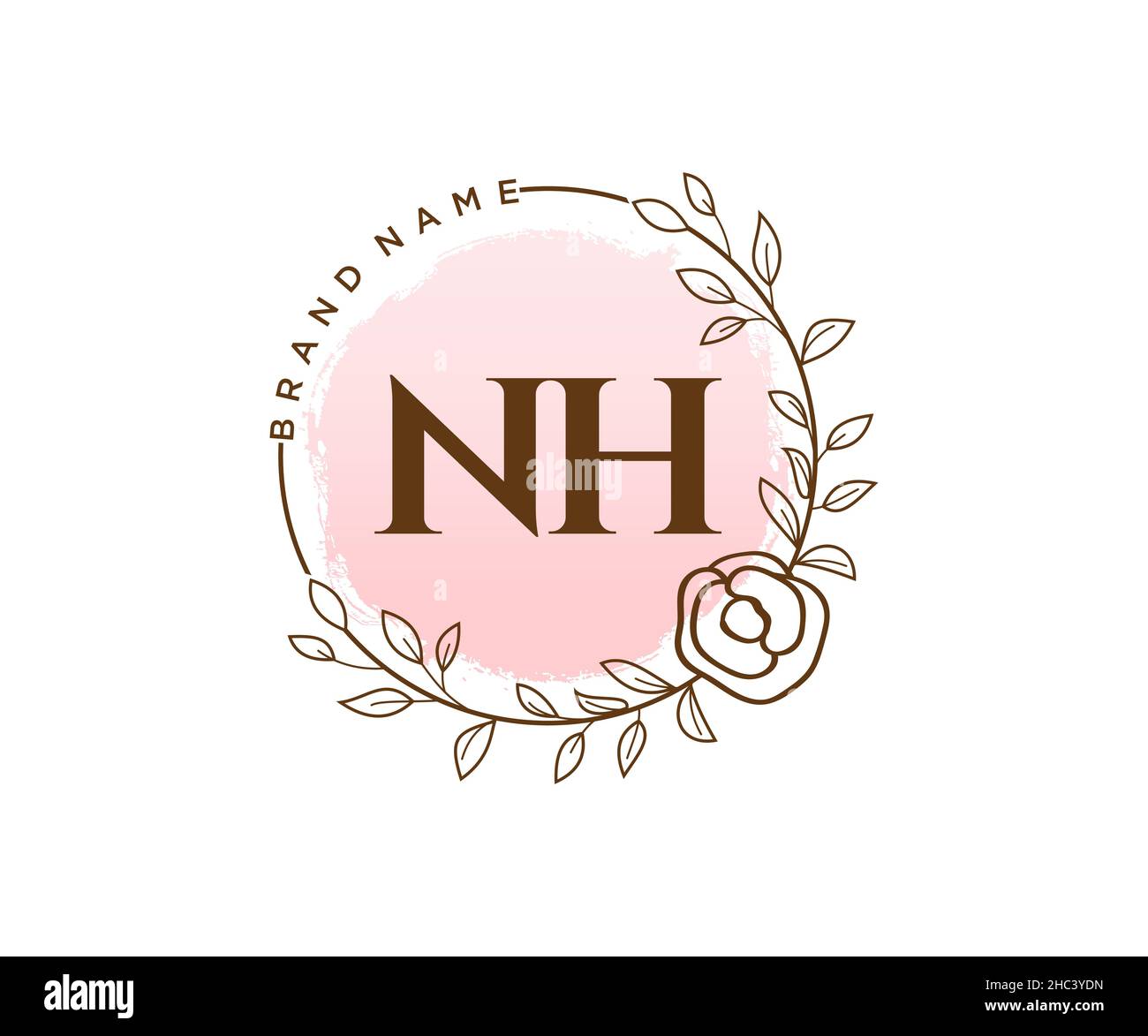 NH feminine logo. Usable for Nature, Salon, Spa, Cosmetic and Beauty ...