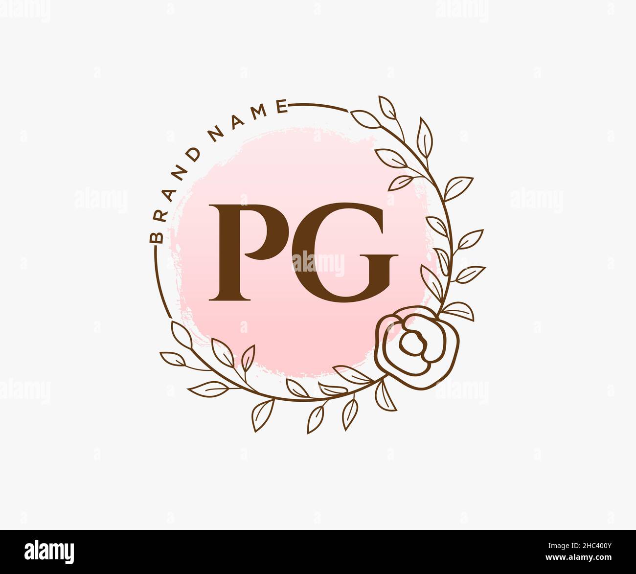 PG feminine logo. Usable for Nature, Salon, Spa, Cosmetic and Beauty ...