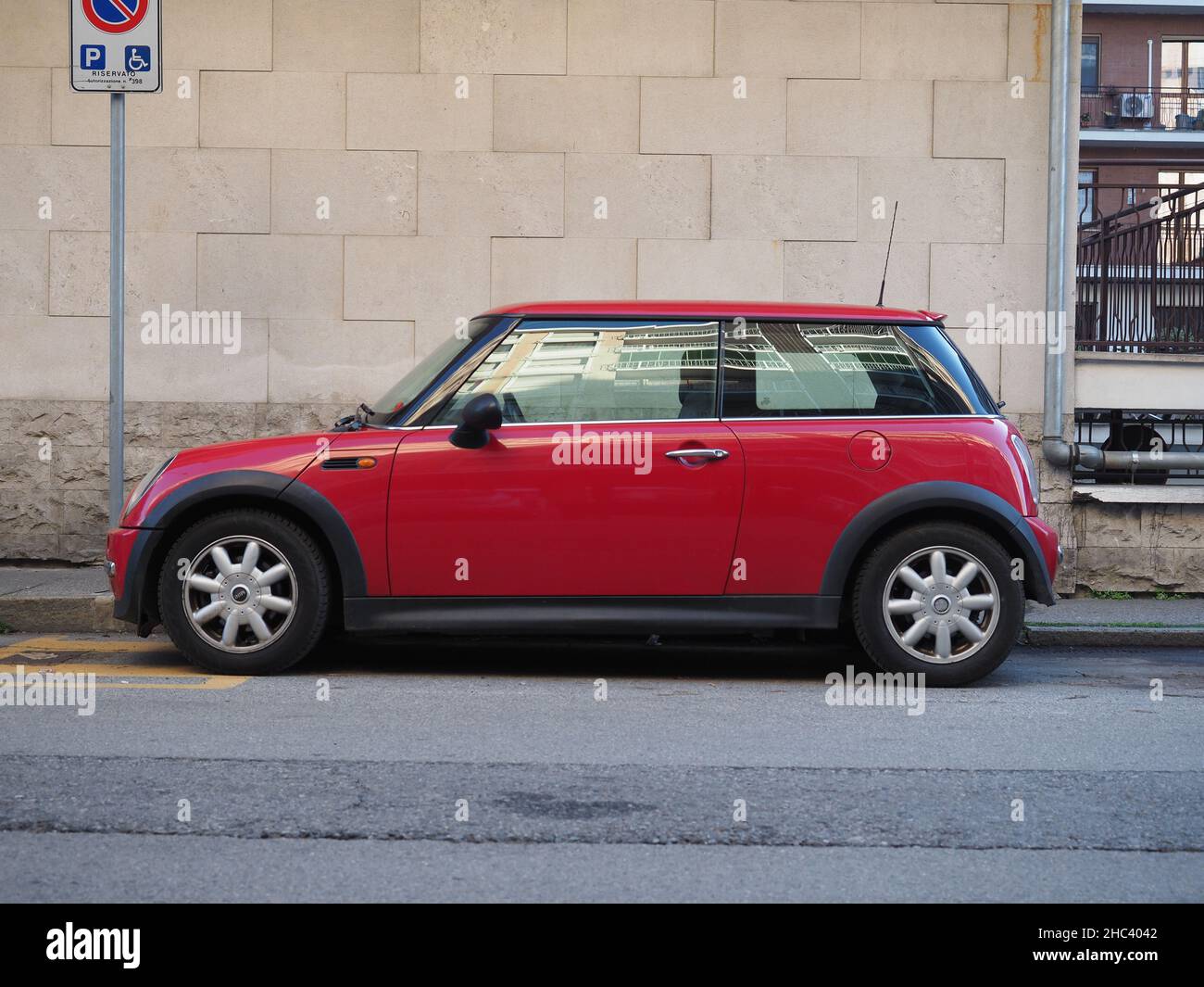 TURIN, ITALY - CIRCA DECEMBER 2021: red Mini Cooper car Stock Photo - Alamy