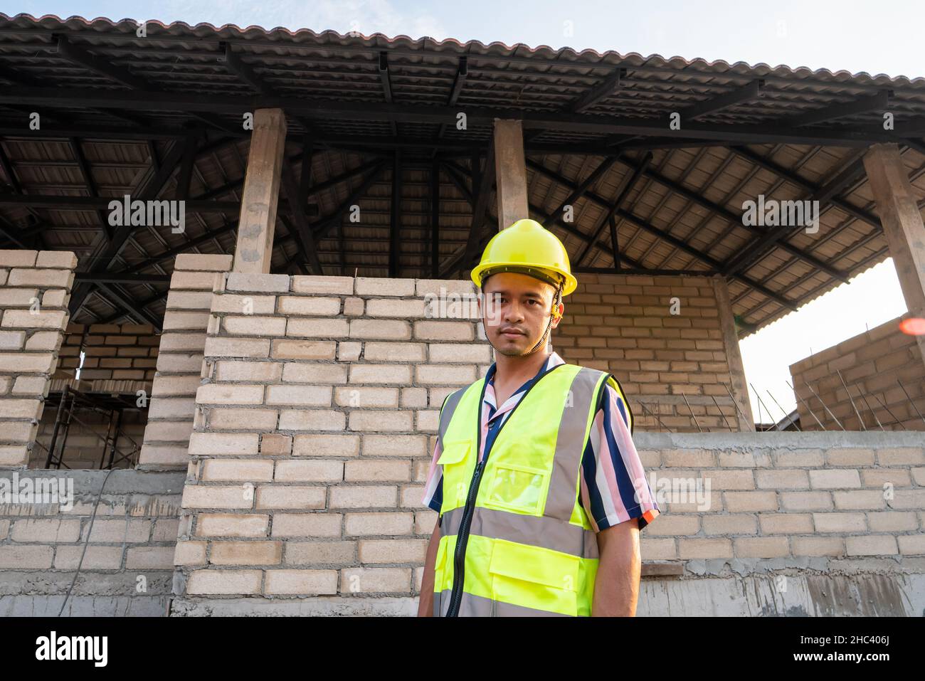 Engineer man corporate workers inspection in construction site ...