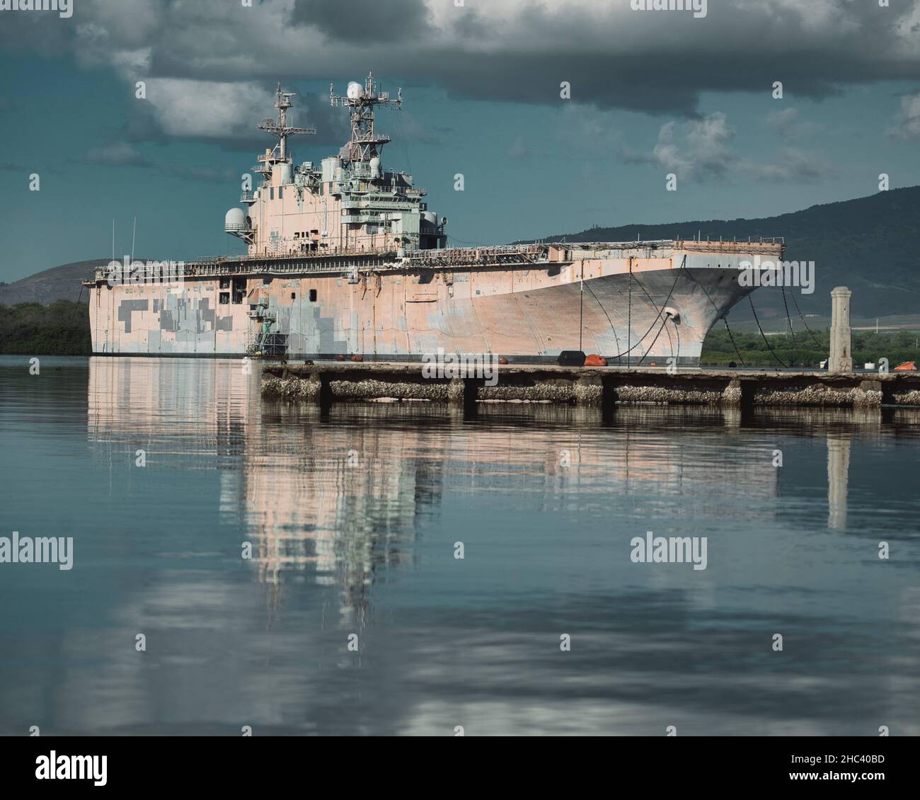 Large industrial cargo ship on a calm sea Stock Photo - Alamy