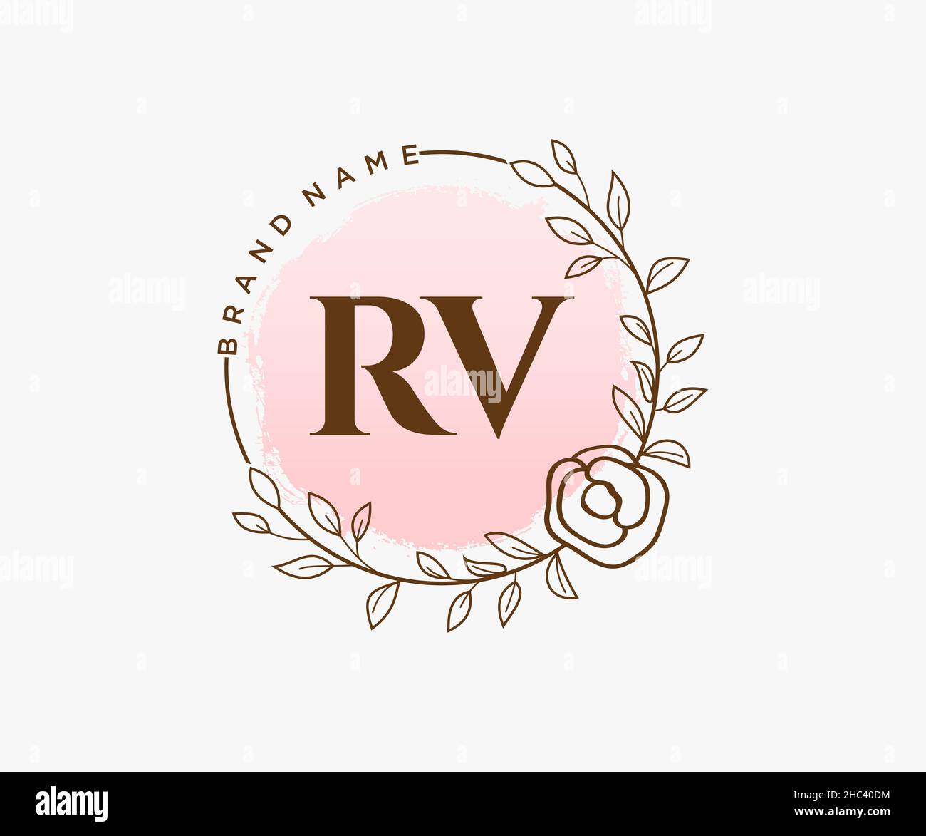 RV feminine logo. Usable for Nature, Salon, Spa, Cosmetic and Beauty ...