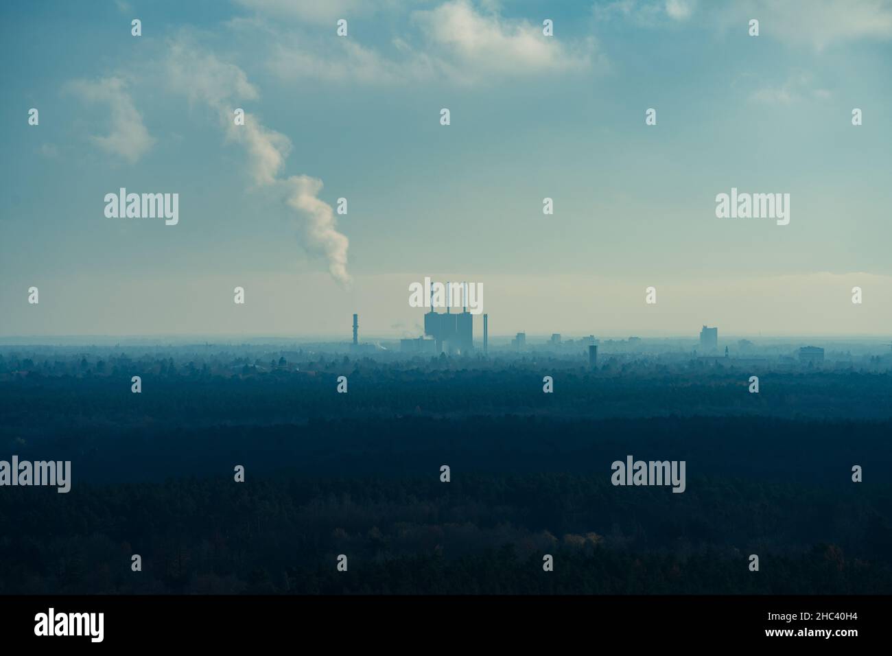 Pipes of the factory in the distance Stock Photo - Alamy