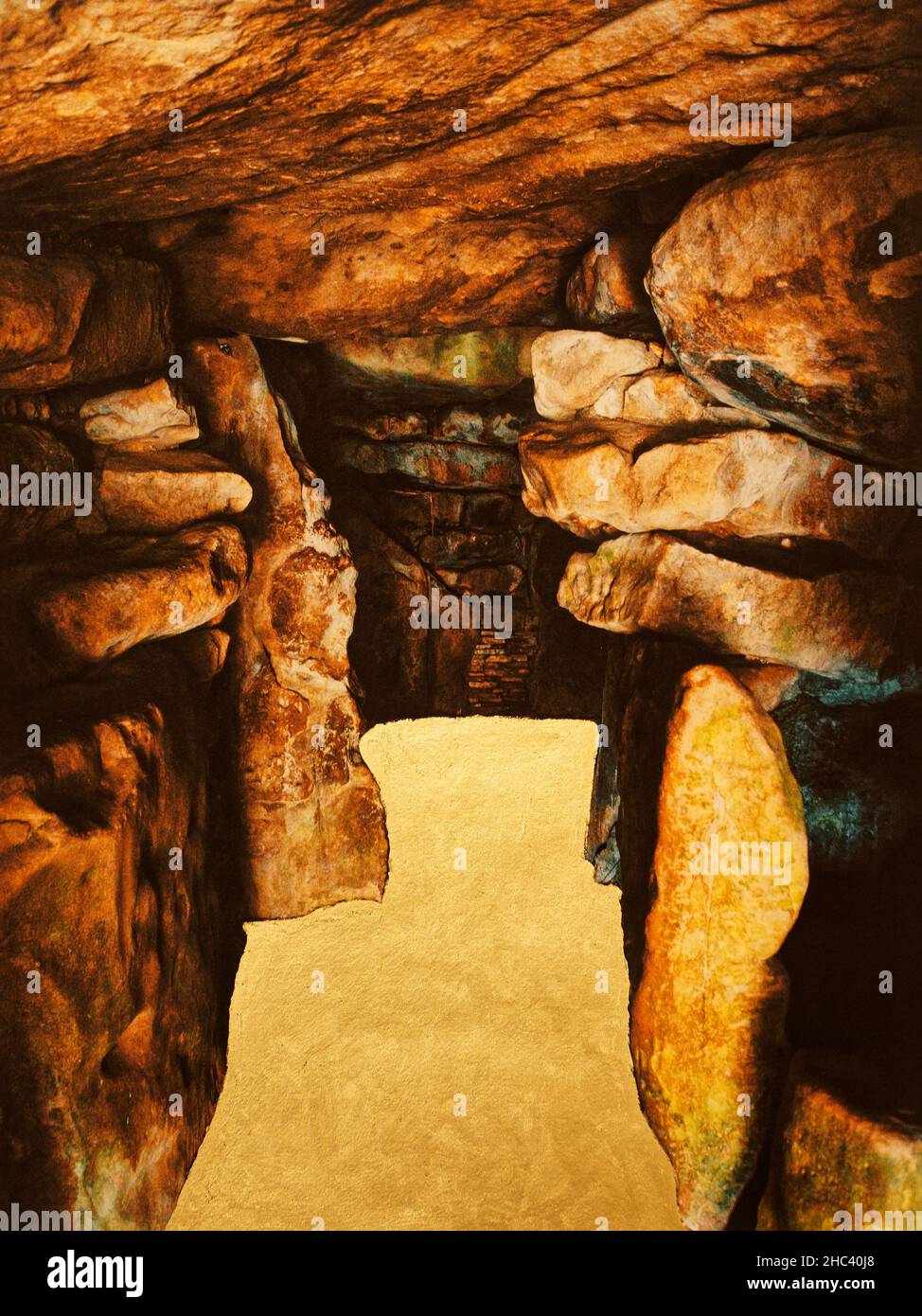 Inside of West Kennet Long Barrow, West Kennet, Avebury, Wiltshire ...