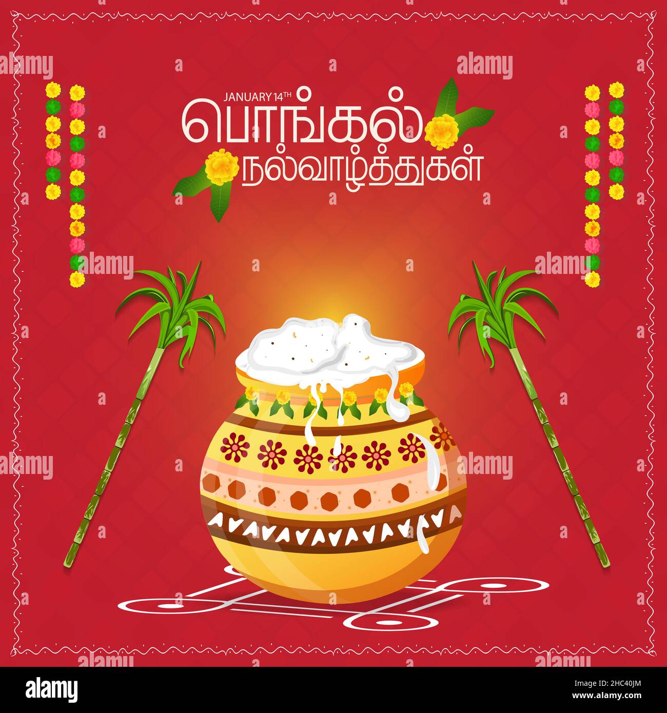 Happy Pongal Holiday Harvest Festival in South India. Translate Happy ...