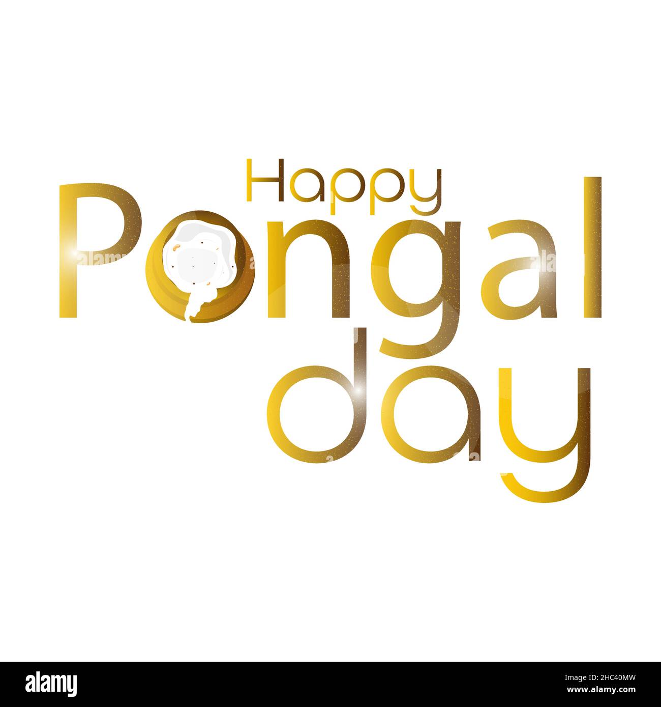 Happy Pongal Text Typography Vector Illustration Stock Vector Image ...