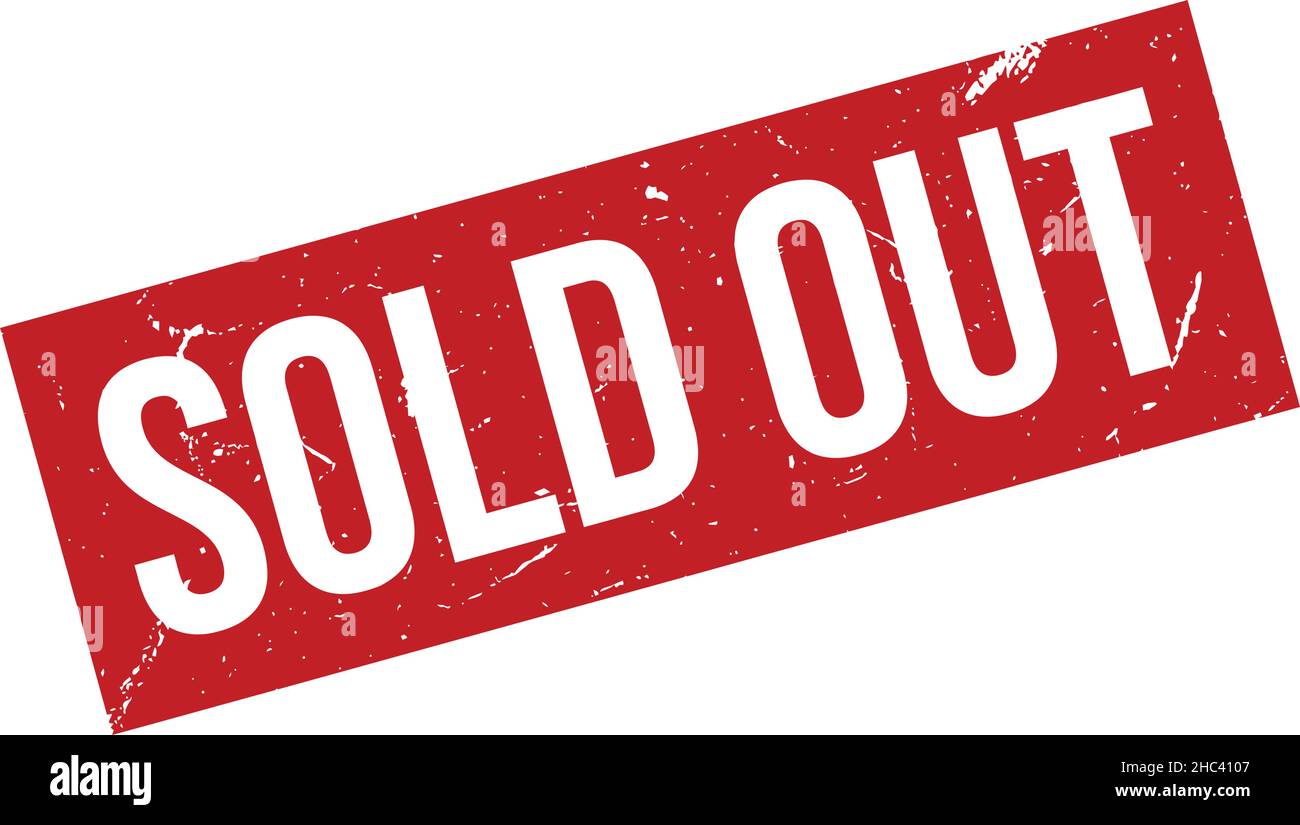 Red Sold Out Rubber Grunge Stamp Isolated On White Background Stock ...