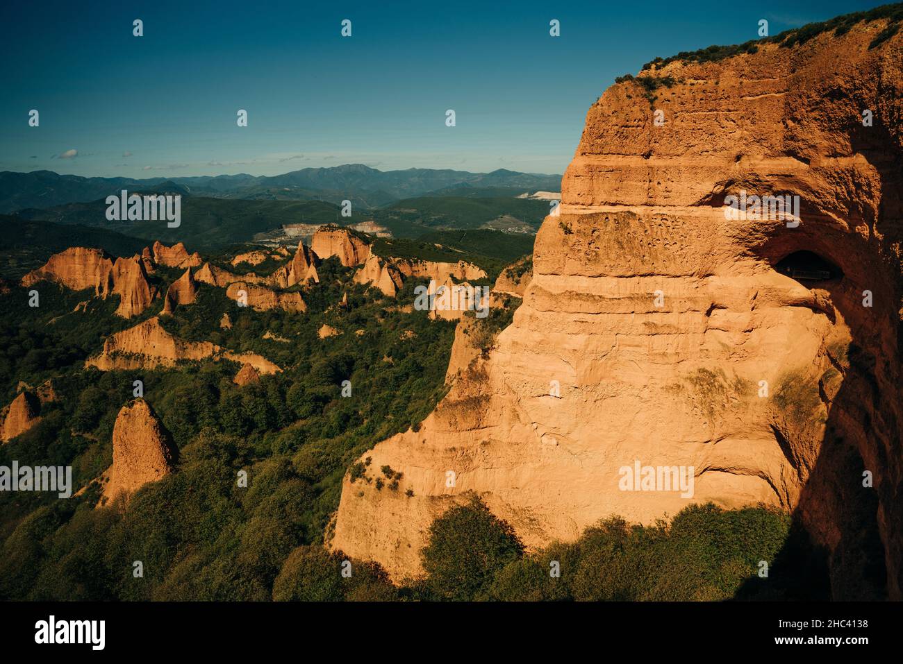 Las Medulas, a Roman gold-mining site. UNESCO world heritage in Castile ...