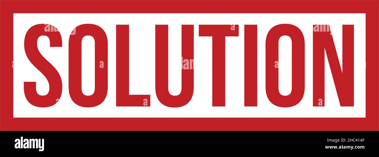 Solution Rubber Stamp. Red Solution Rubber Grunge Stamp Seal Vector ...