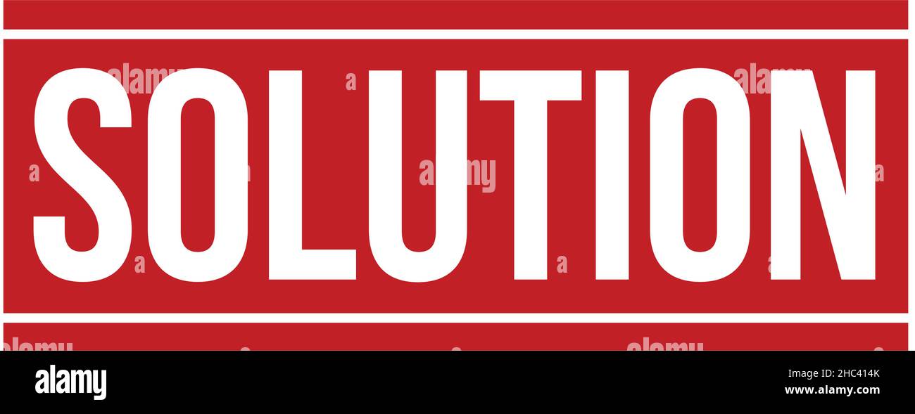 Solution Rubber Stamp. Red Solution Rubber Grunge Stamp Seal Vector ...