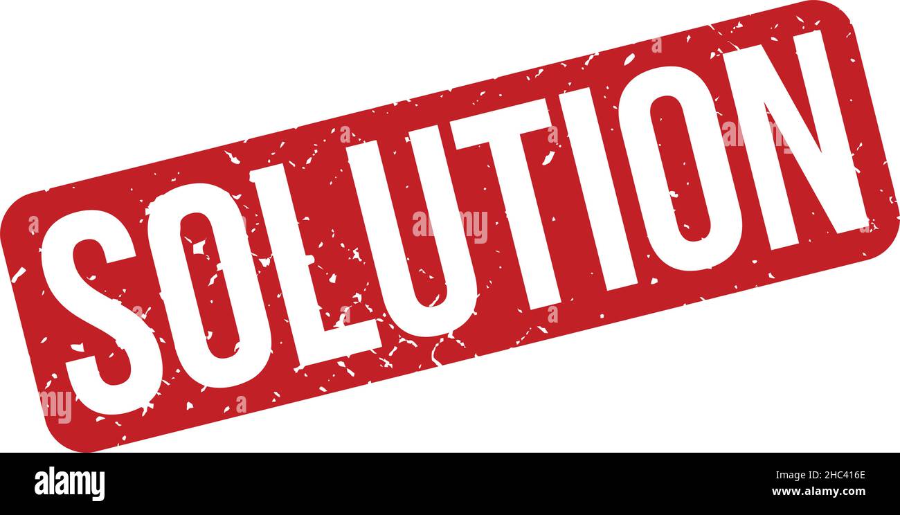 Solution Rubber Stamp. Red Solution Rubber Grunge Stamp Seal Vector ...