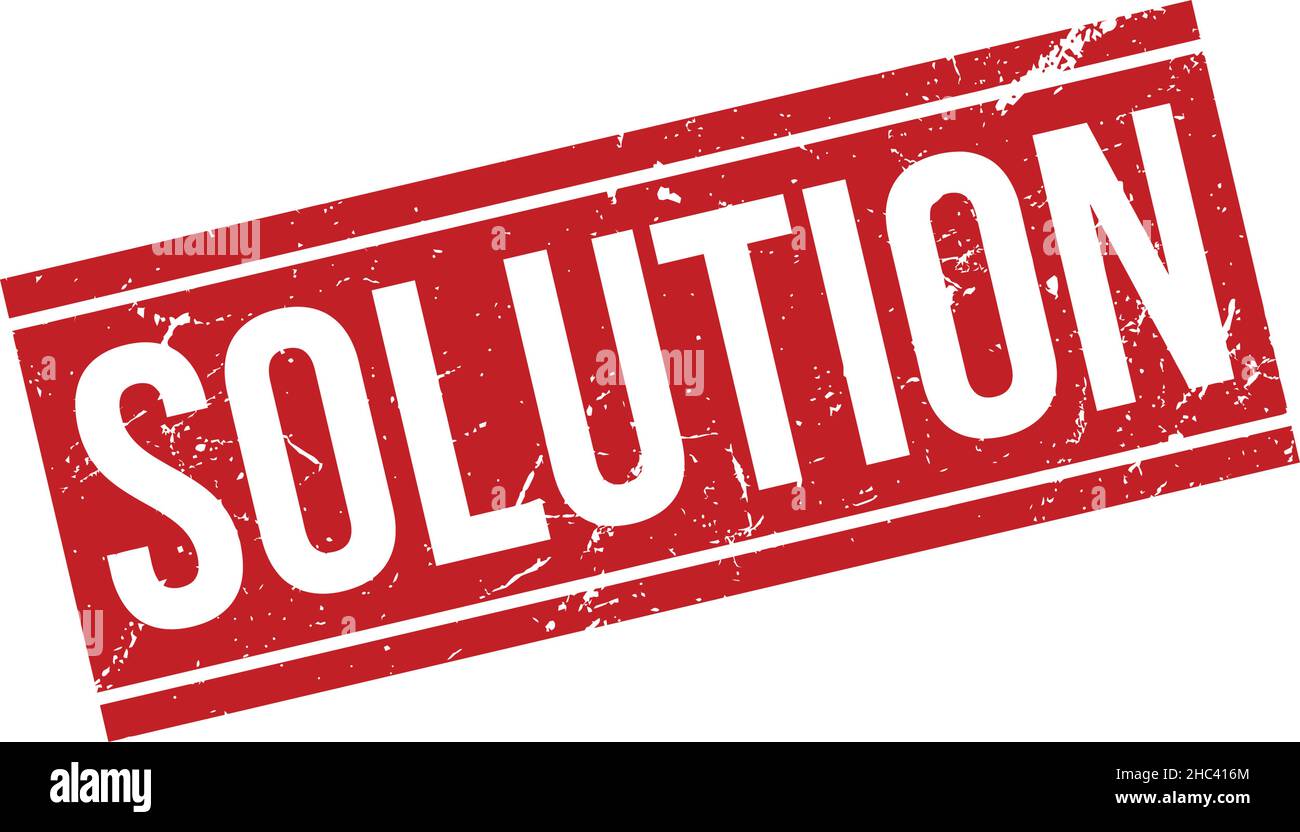 Solution Rubber Stamp. Red Solution Rubber Grunge Stamp Seal Vector ...