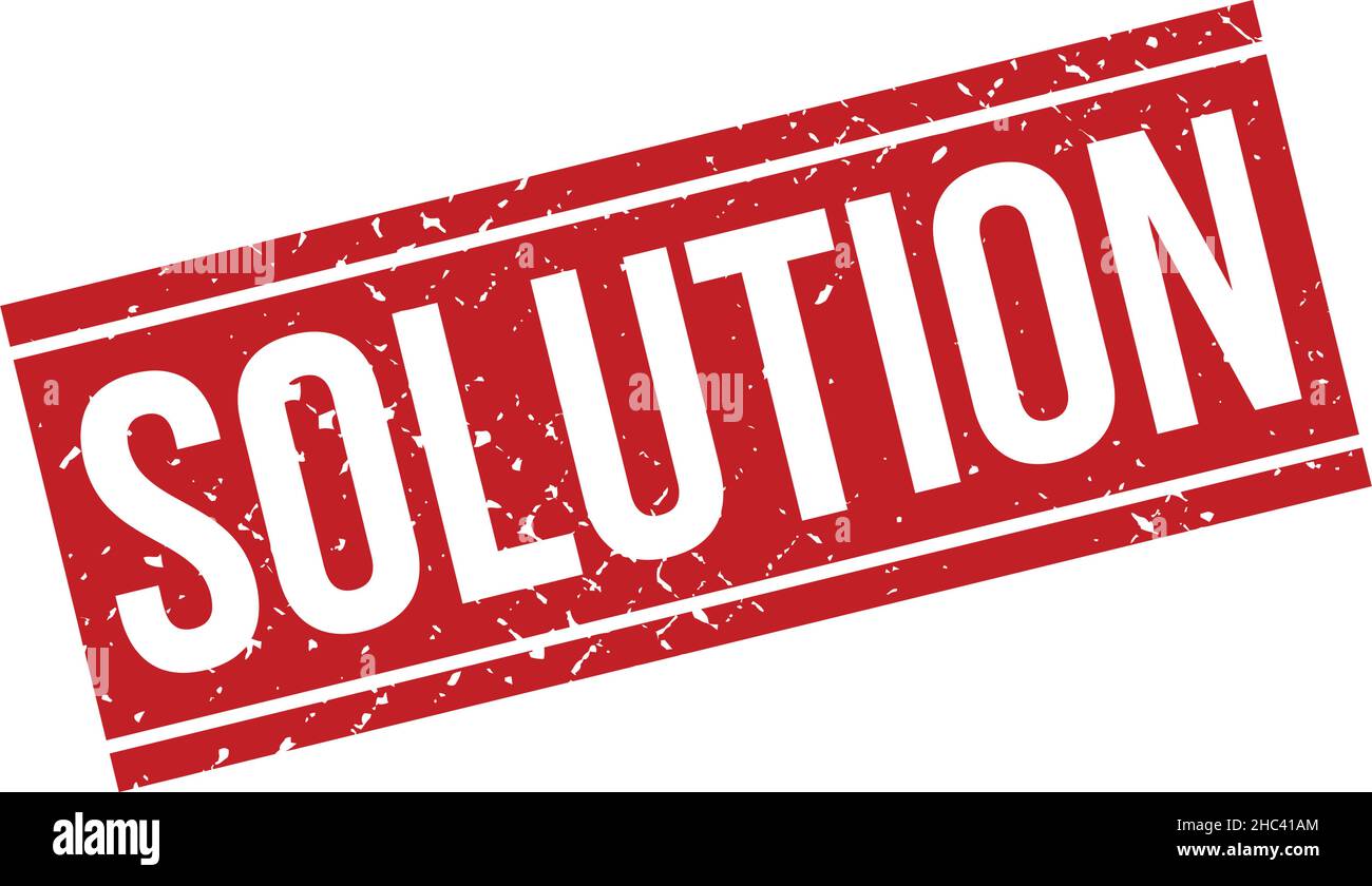 Solution Rubber Stamp. Red Solution Rubber Grunge Stamp Seal Vector ...