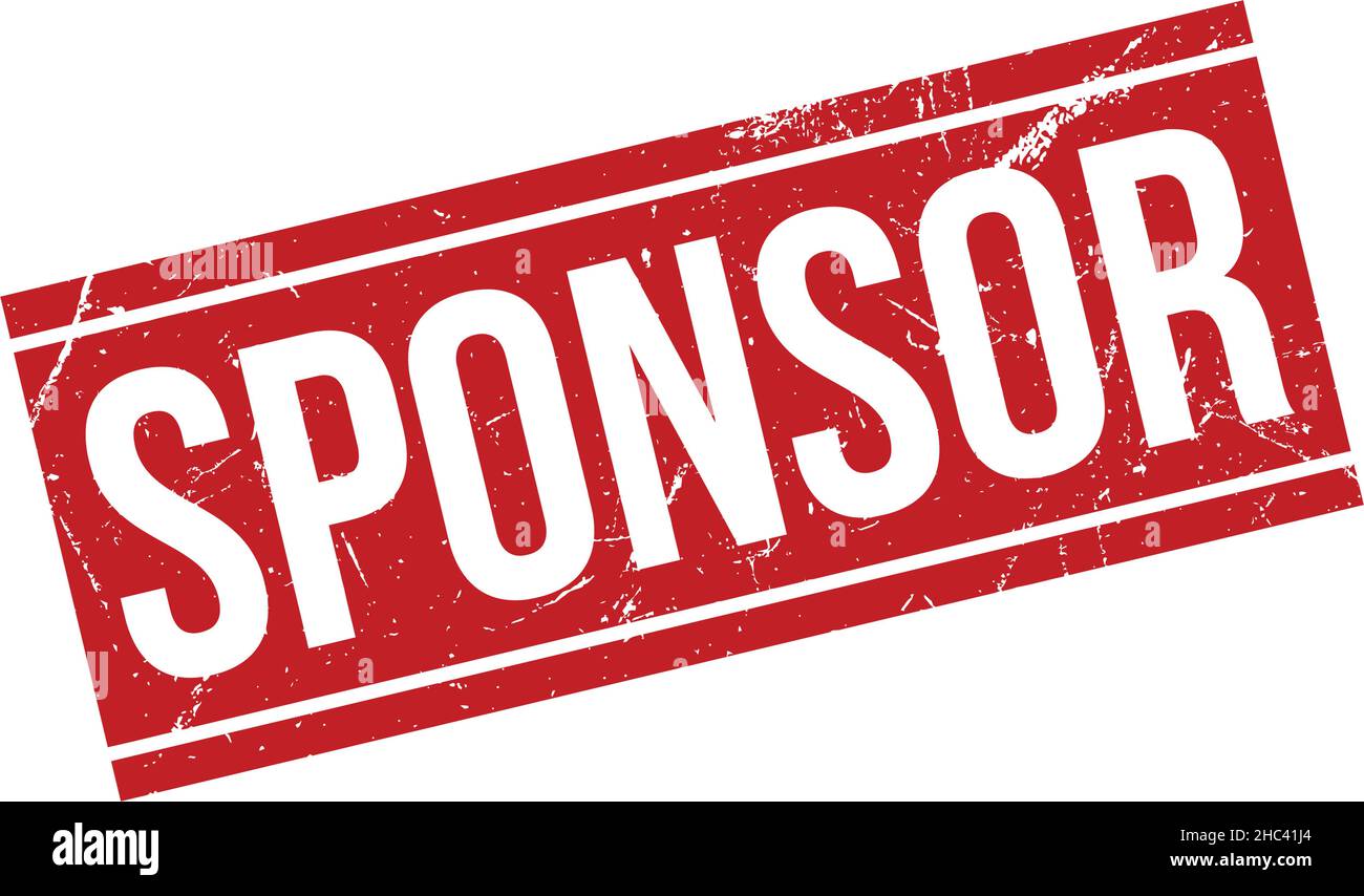 Sponsor Rubber Stamp. Red Sponsor Rubber Grunge Stamp Seal Vector ...