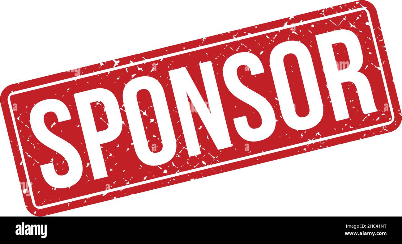 Sponsor Rubber Stamp. Red Sponsor Rubber Grunge Stamp Seal Vector ...