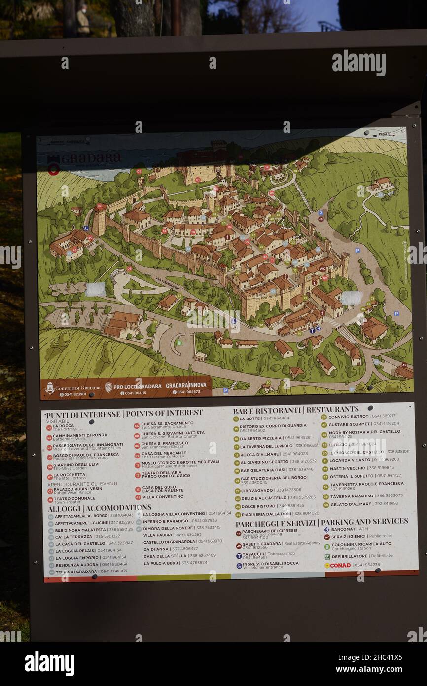 Landscape The Gradara Castle, a medieval fortress located in the town ...