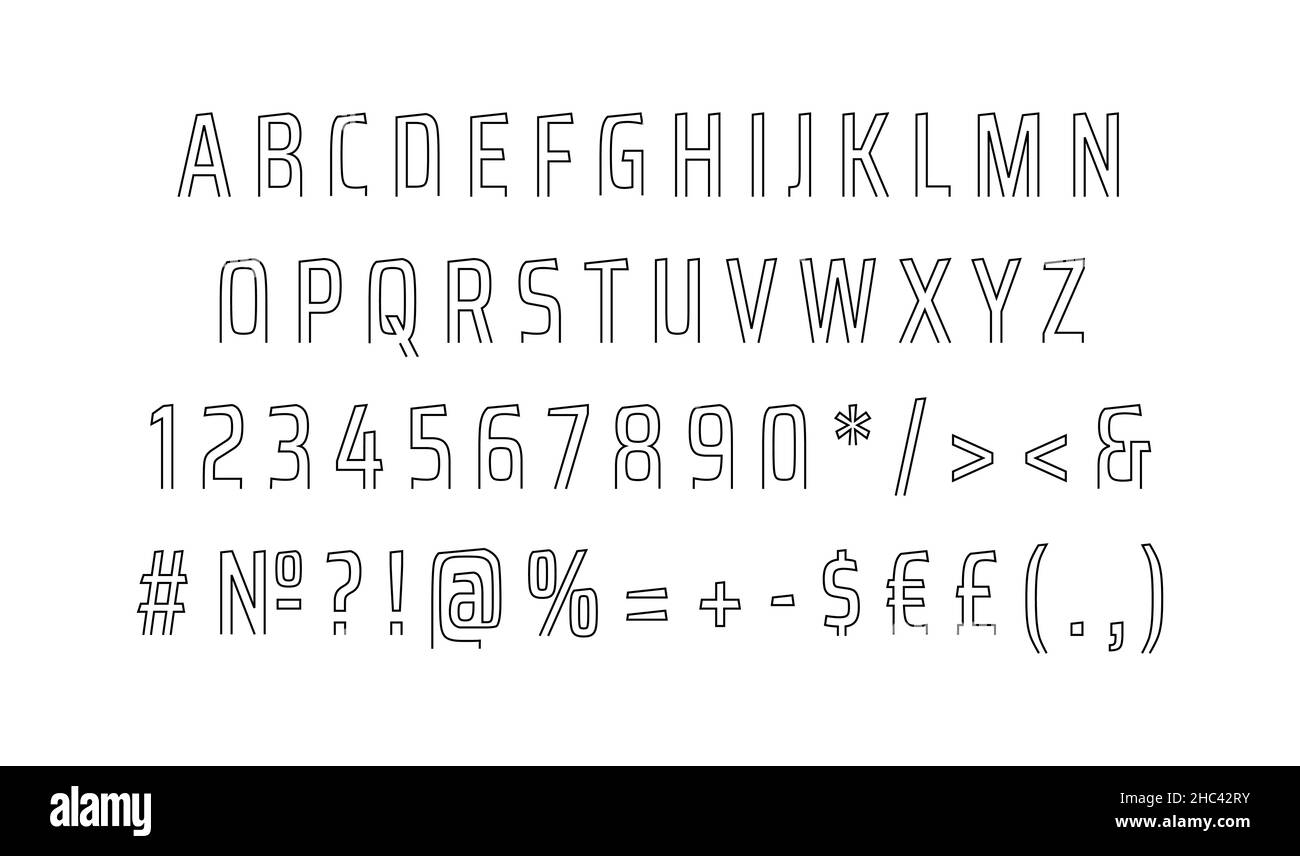 Line drawing alphabet hi-res stock photography and images - Alamy