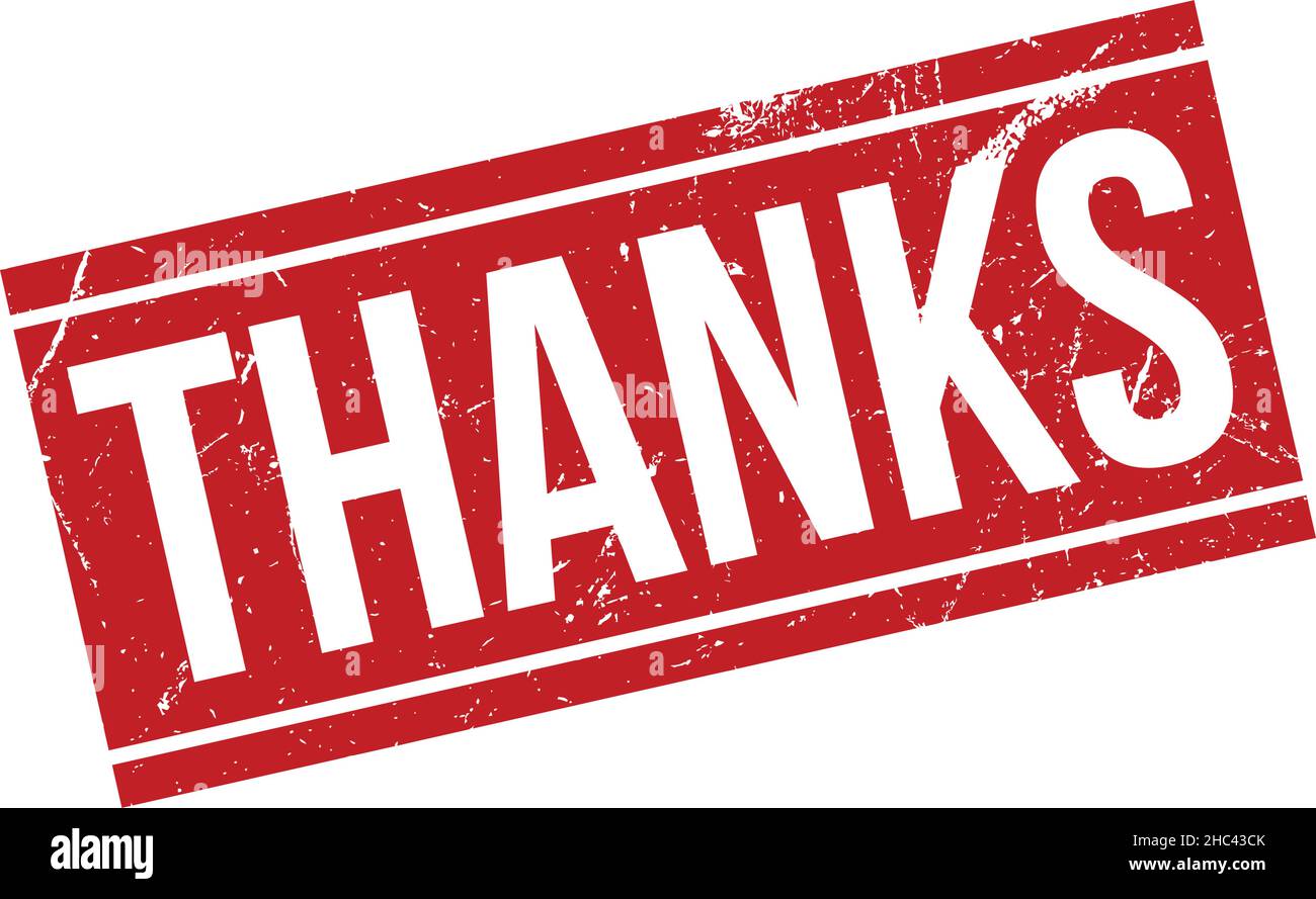 Thanks Rubber Stamp. Red Thanks Rubber Grunge Stamp Seal Vector ...