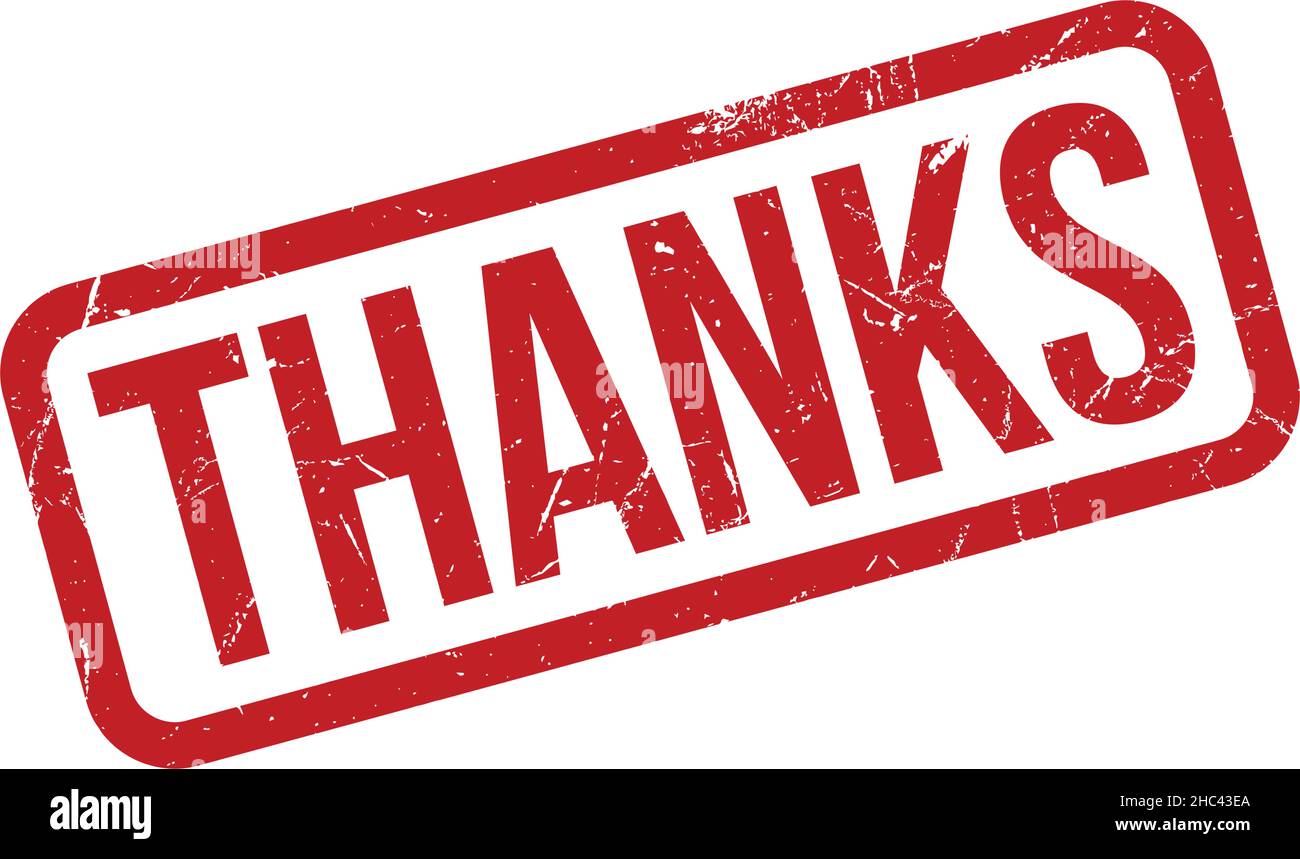 Thanks Rubber Stamp. Red Thanks Rubber Grunge Stamp Seal Vector ...