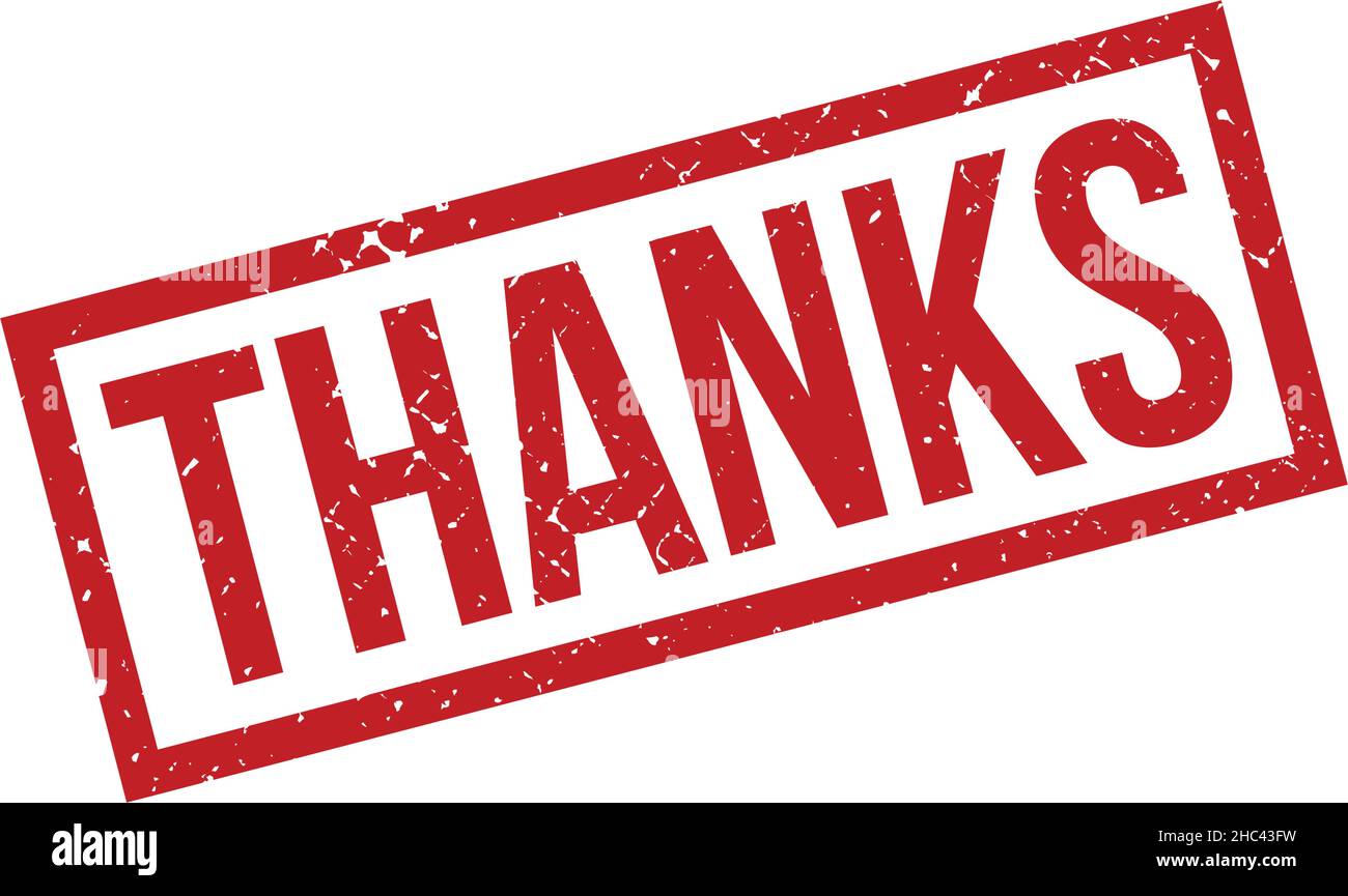 Thanks Rubber Stamp. Red Thanks Rubber Grunge Stamp Seal Vector ...