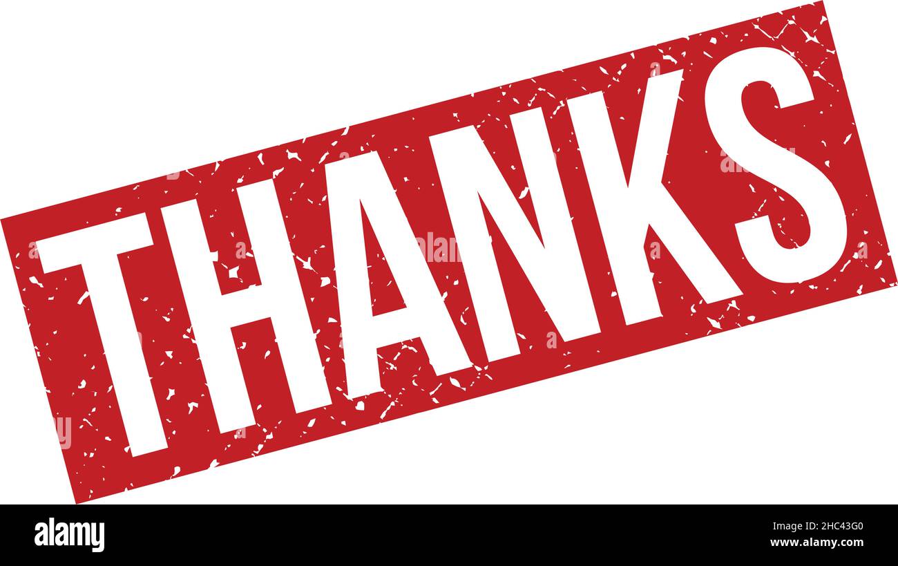 Thanks Rubber Stamp. Red Thanks Rubber Grunge Stamp Seal Vector ...