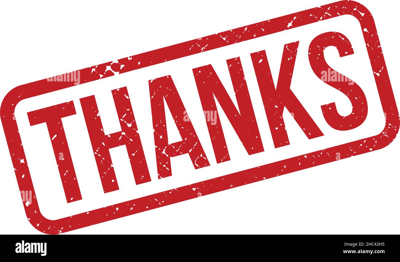 Thanks Rubber Stamp. Red Thanks Rubber Grunge Stamp Seal Vector ...