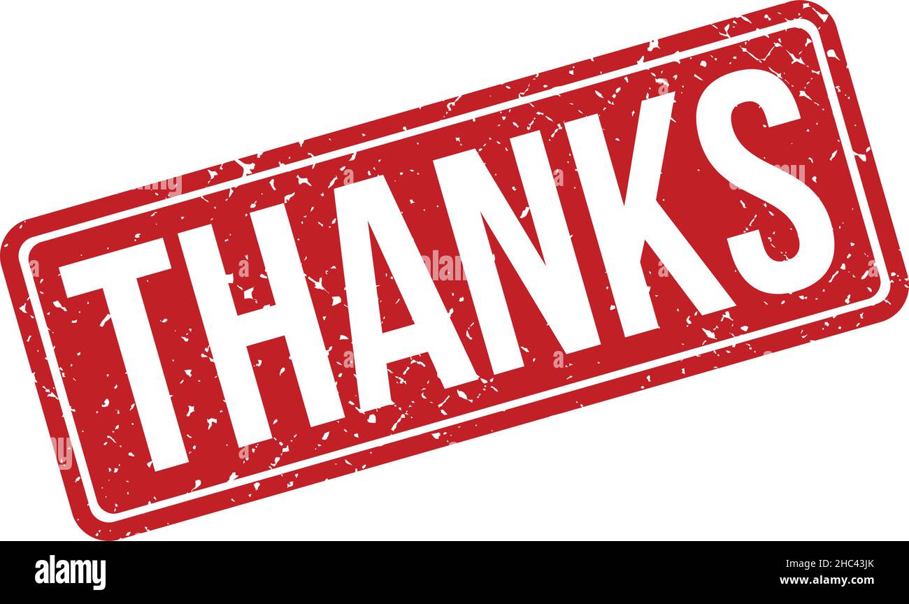 Thanks Rubber Stamp. Red Thanks Rubber Grunge Stamp Seal Vector ...