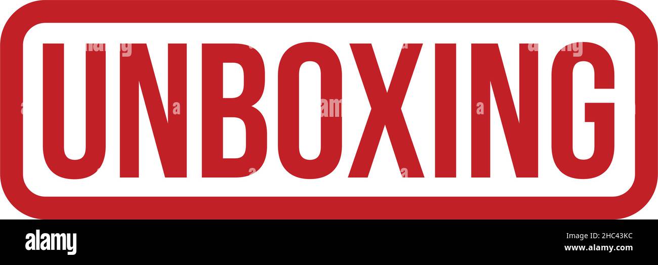 Unboxing Rubber Stamp. Red Unboxing Rubber Grunge Stamp Seal Vector ...