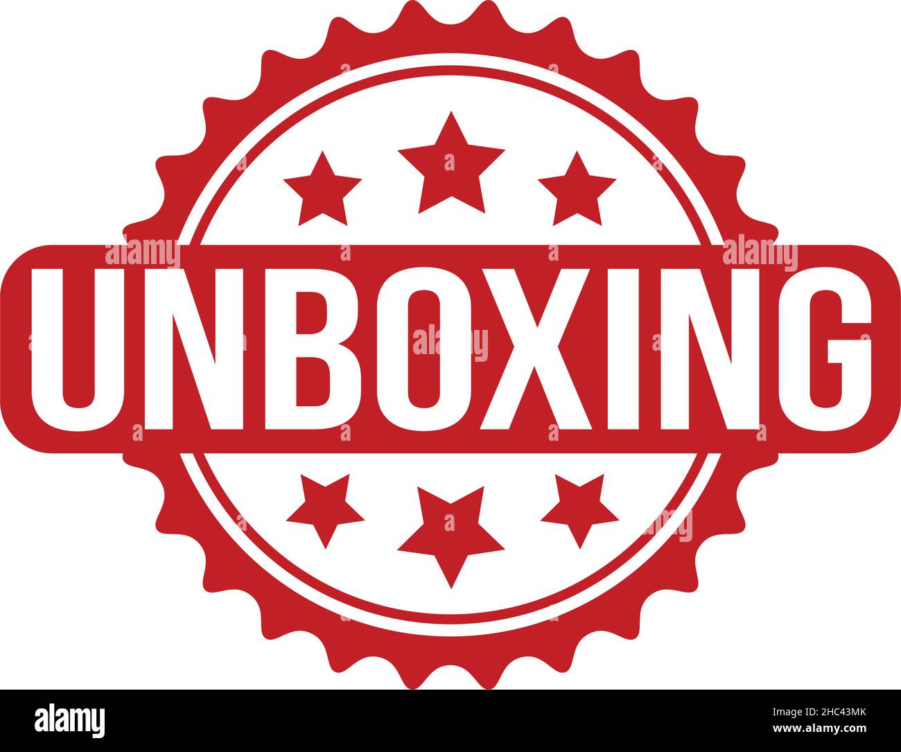 Unboxing Rubber Stamp. Red Unboxing Rubber Grunge Stamp Seal Vector ...