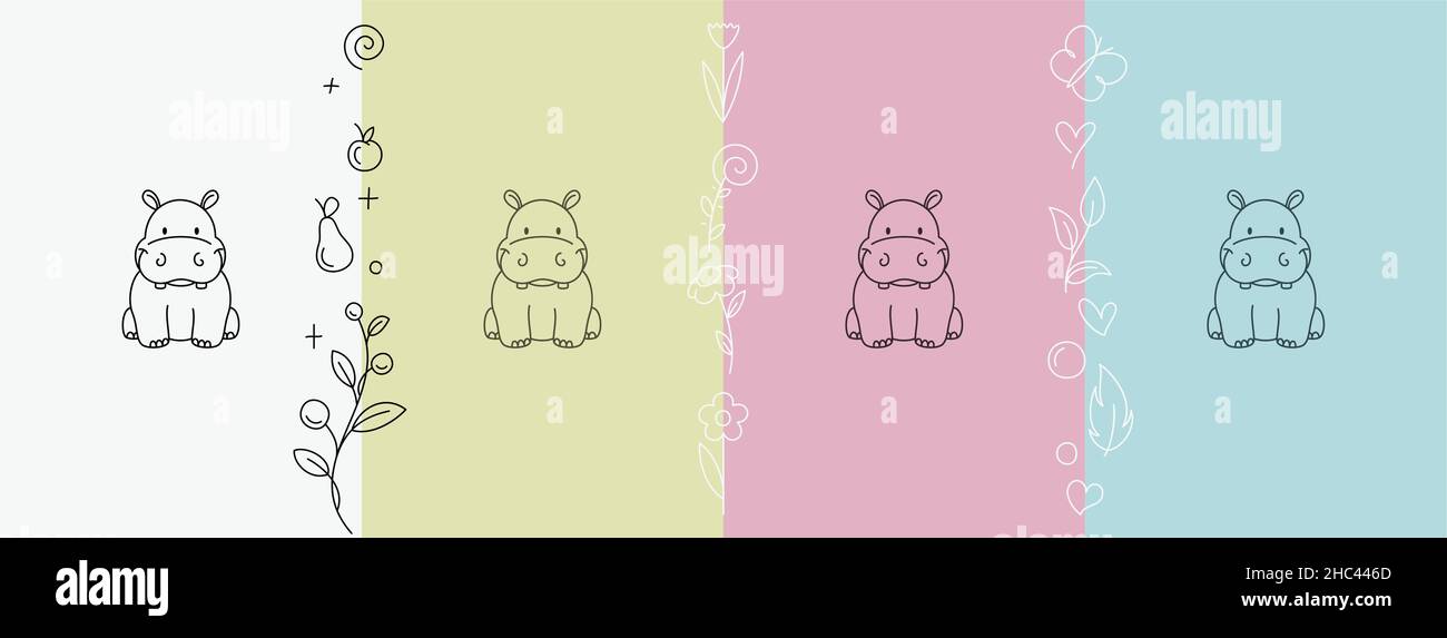 cute childish animal. kid, logo, shape, symbol Stock Vector Image & Art ...