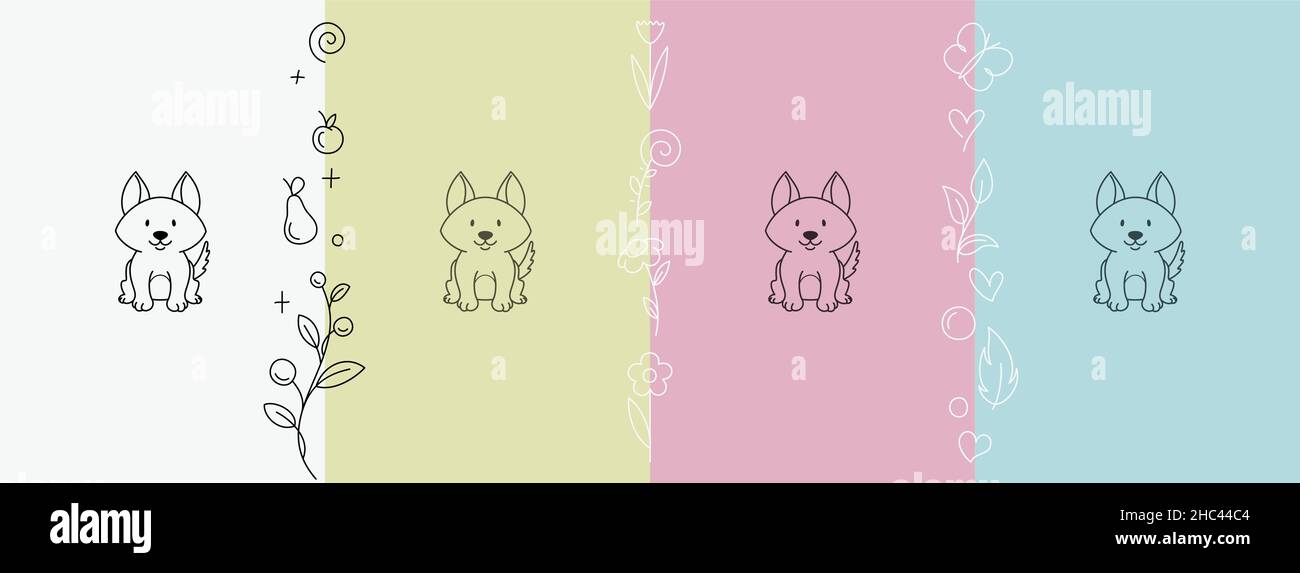 cute childish animal. kid, logo, shape, symbol Stock Vector Image & Art ...