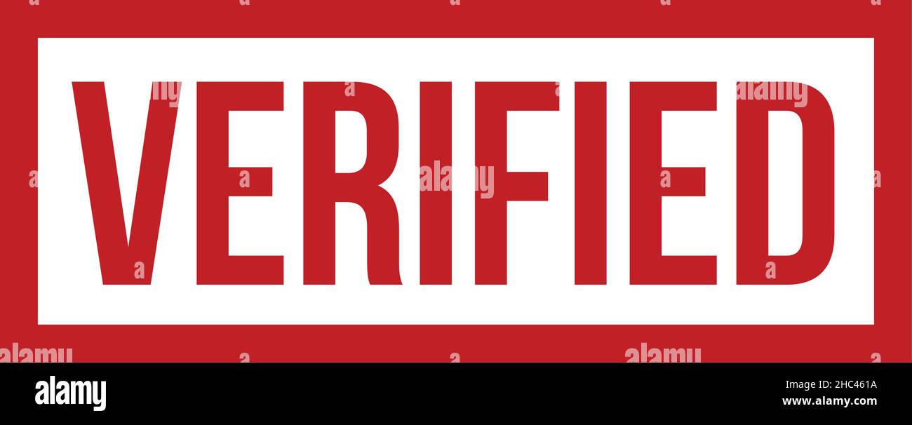 Red Verified Rubber Stamp Isolated On White Background Stock Vector ...