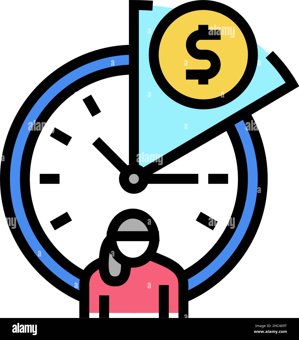 hourly babysitting rates color icon vector illustration Stock Vector ...