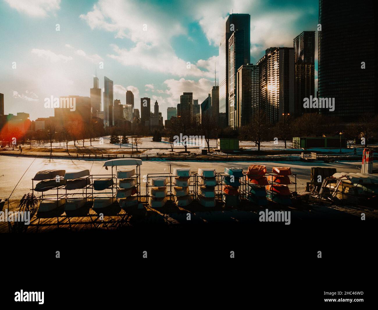 Beautiful shot of the city of Chicago under the cloudy skies Stock ...