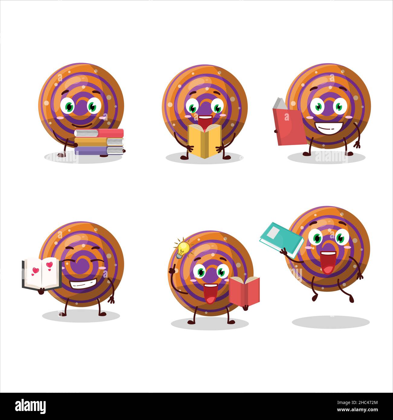 A picture of orange spiral gummy candy cartoon character concept ...
