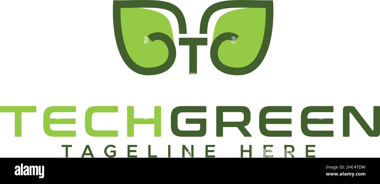 Modern design TECH GREEN future leaf logo design Stock Vector Image ...